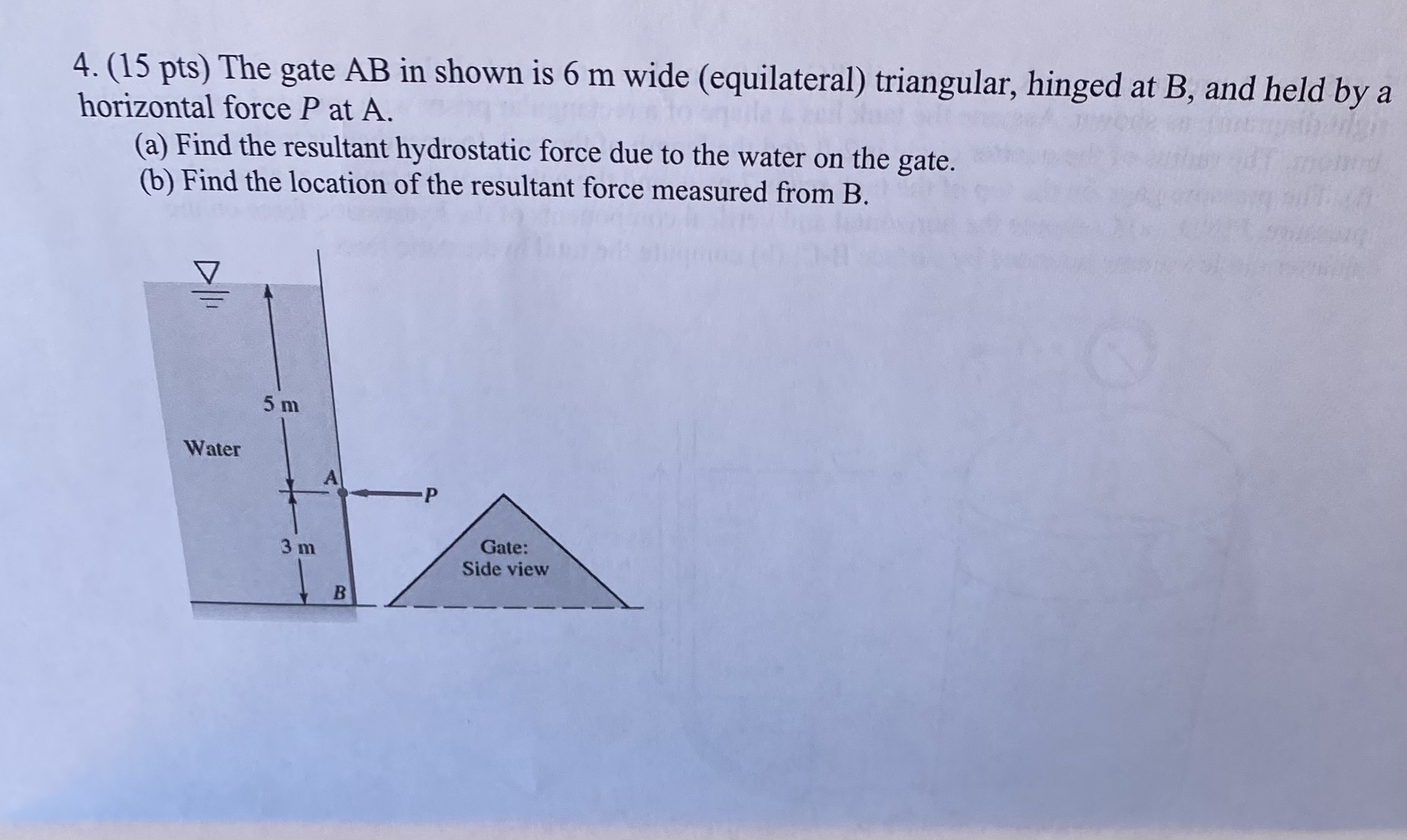 Solved ( 15 ﻿pts ) ﻿The gate AB ﻿in shown is 6 ﻿m wide | Chegg.com
