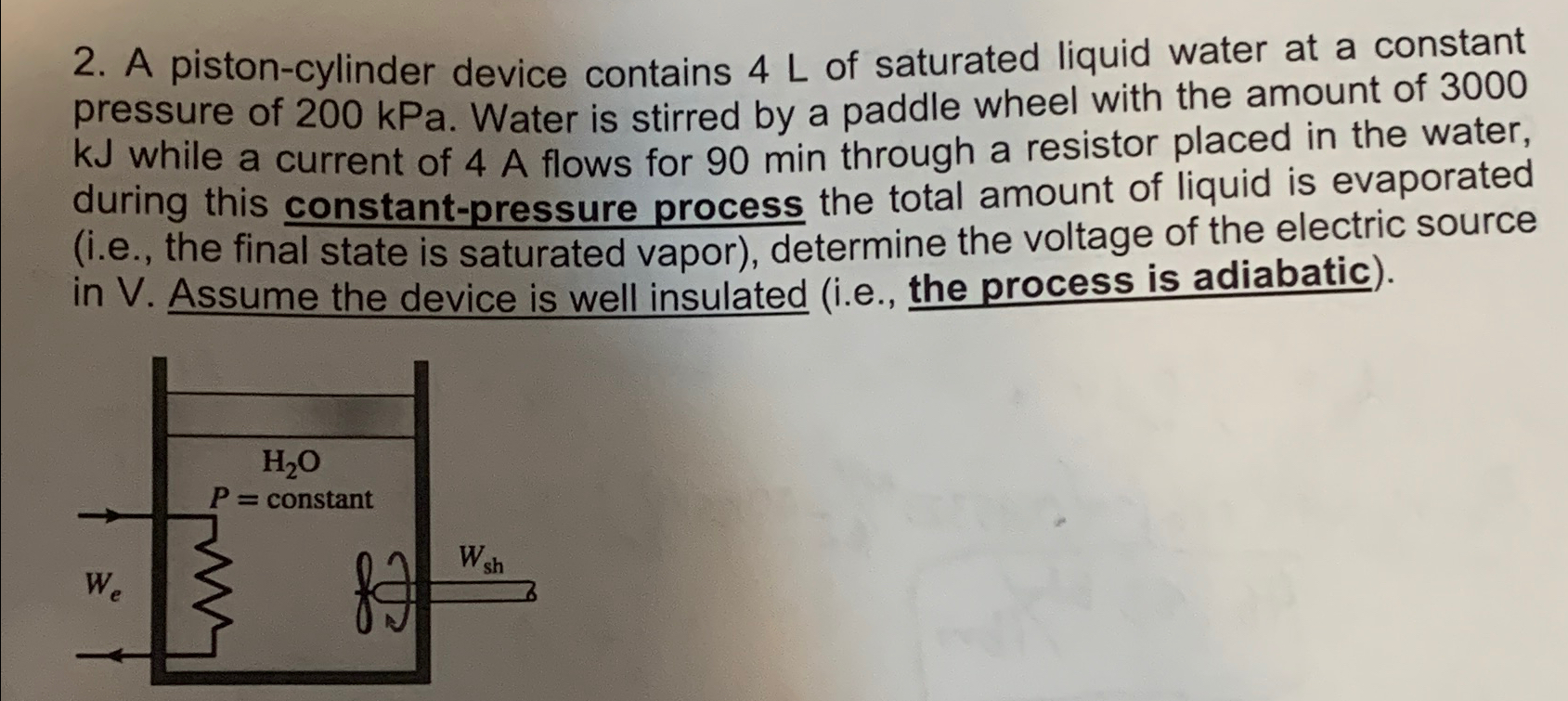 Solved A piston-cylinder device contains 4L ﻿of saturated | Chegg.com