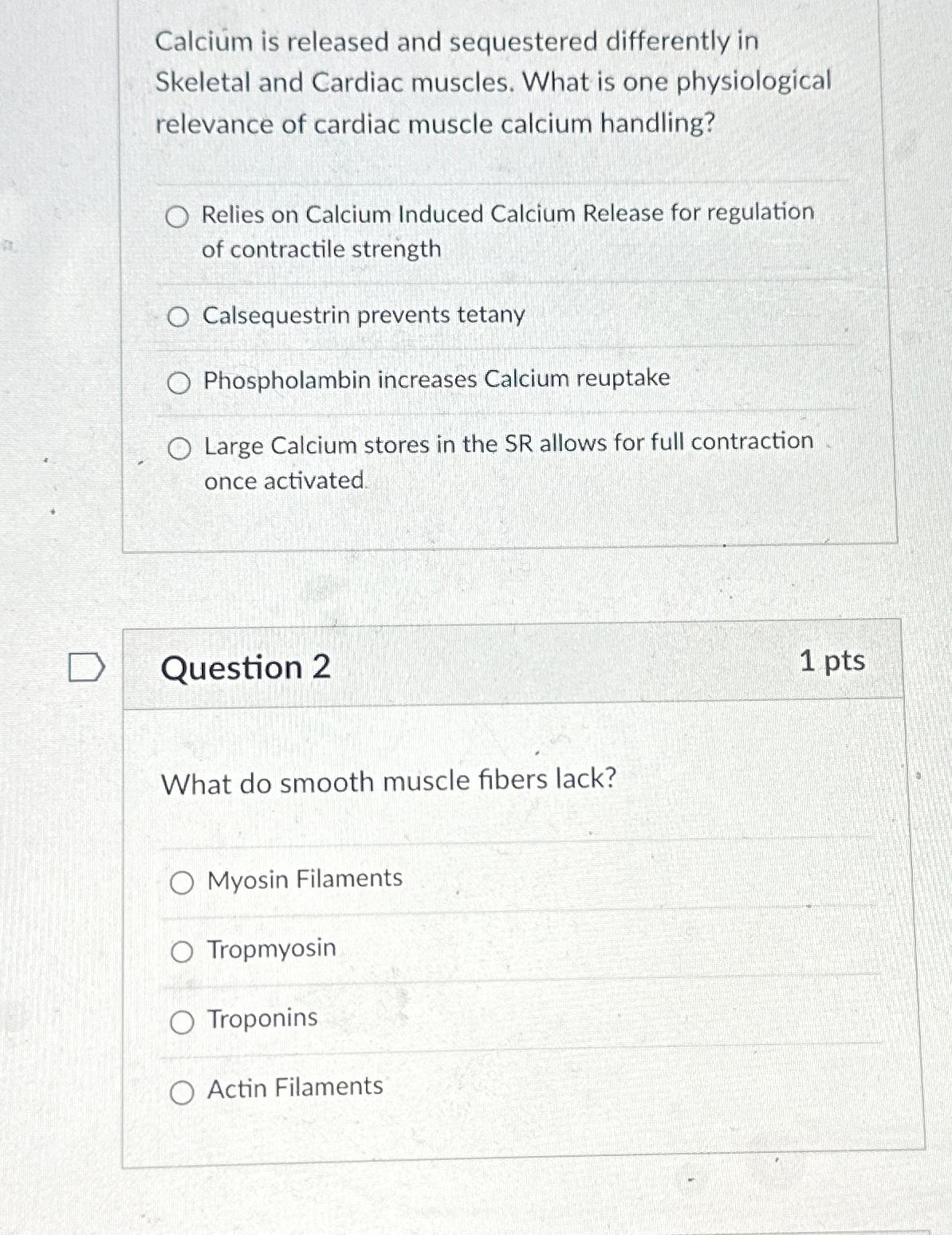 Solved Calcium is released and sequestered differently in | Chegg.com