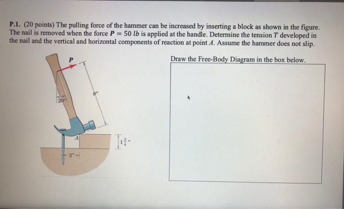 Solved P.1. (20 points) The pulling force of the hammer can | Chegg.com