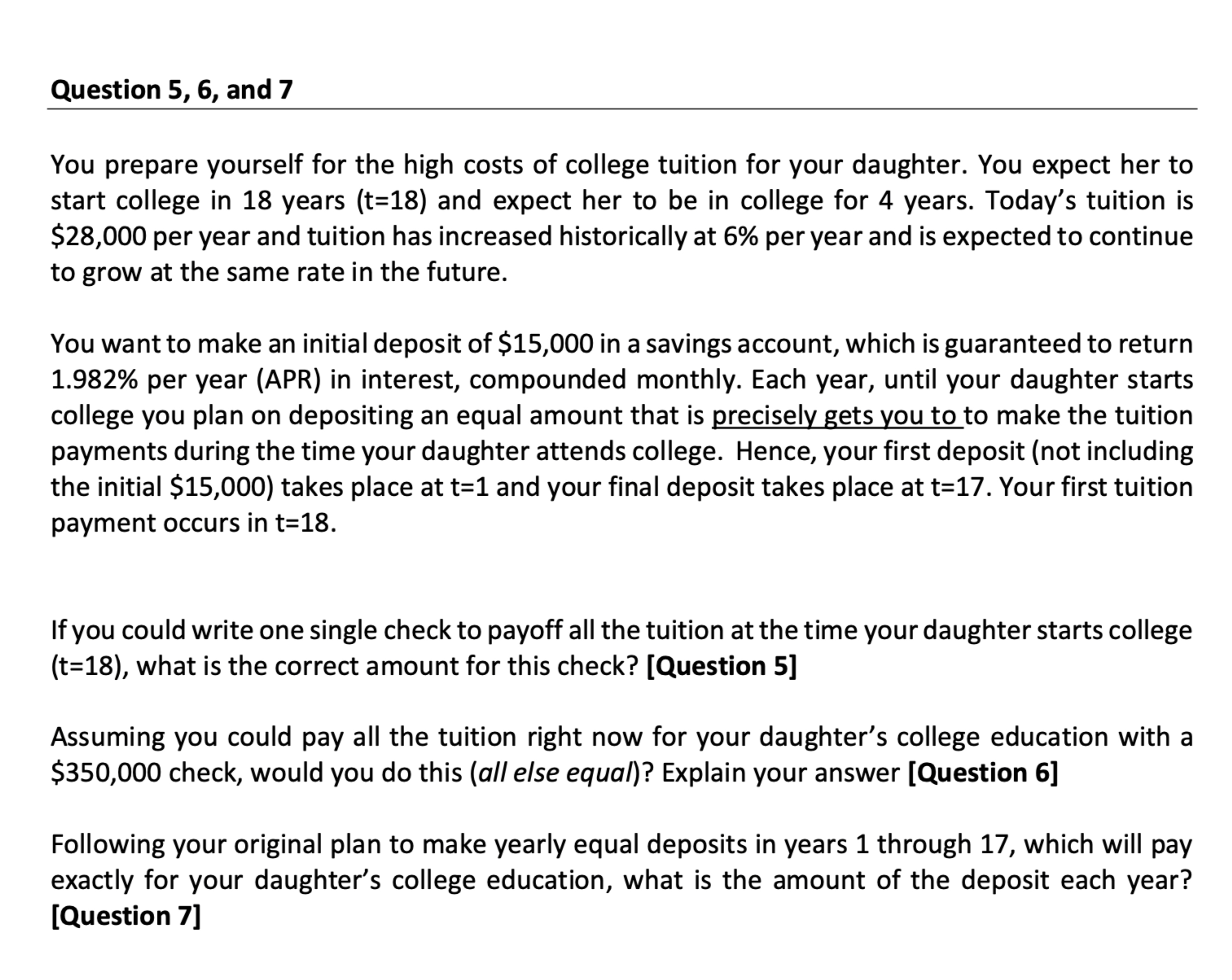 Solved Question 5, 6, ﻿and 7You prepare yourself for the | Chegg.com