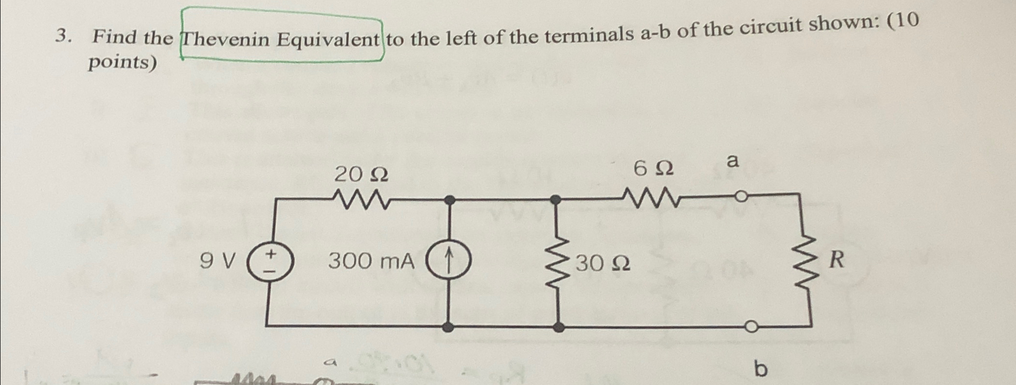 Solved Find the points) ﻿to the left of the terminals a-b of | Chegg.com