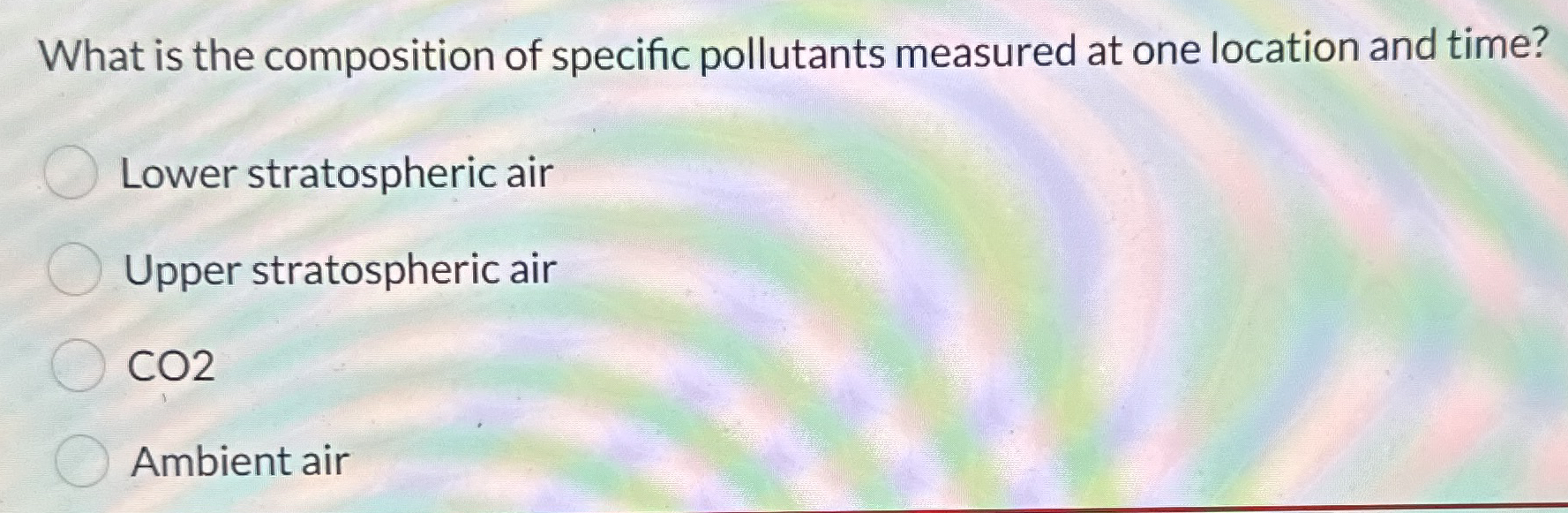 Solved What is the composition of specific pollutants | Chegg.com