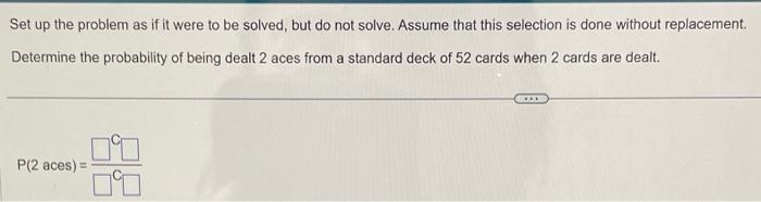 Solved Set up the problem as if it were to be solved, but do | Chegg.com