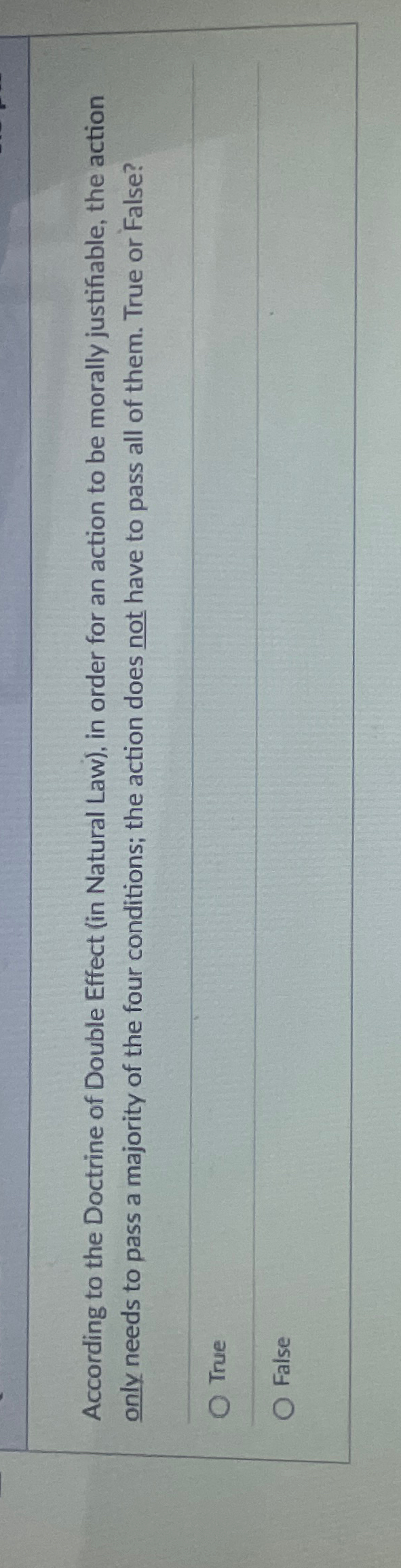 Solved According to the Doctrine of Double Effect (in | Chegg.com