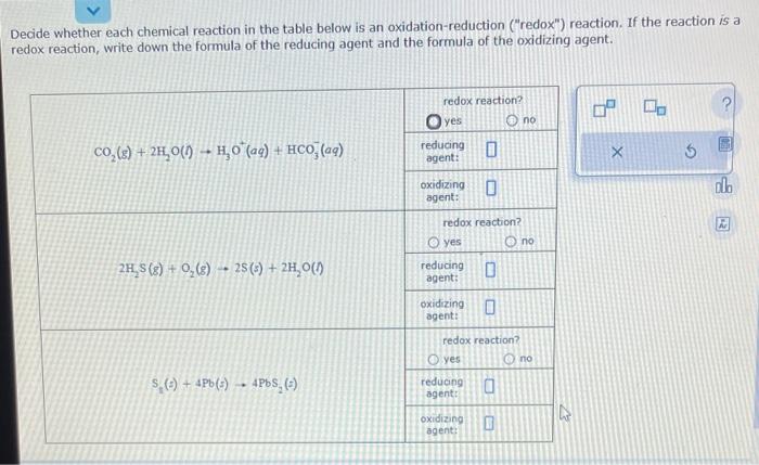 Solved Decide Whether Each Chemical Reaction In The Table
