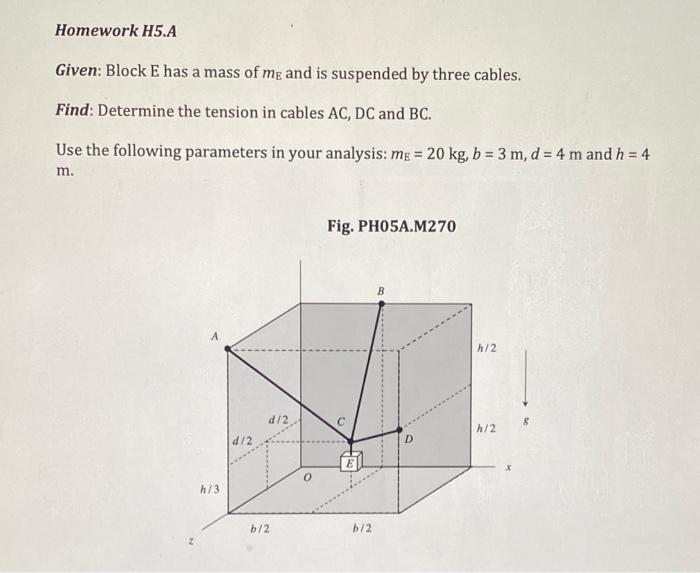 Solved Homework H5.A Given: Block E has a mass of me and is | Chegg.com Solved Homework H5.A Given: Block E has a mass of me and is | Chegg.com