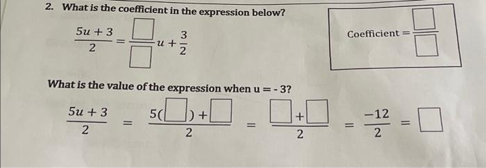 Solved 2. What is the coefficient in the expression below? | Chegg.com