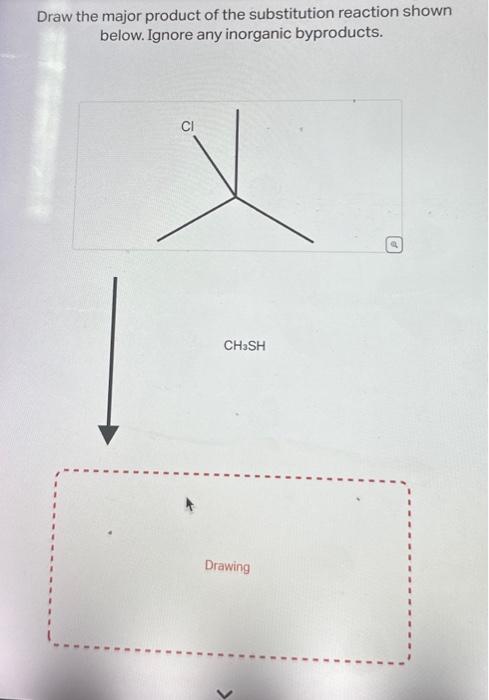 Solved Draw the major product of the substitution reaction | Chegg.com
