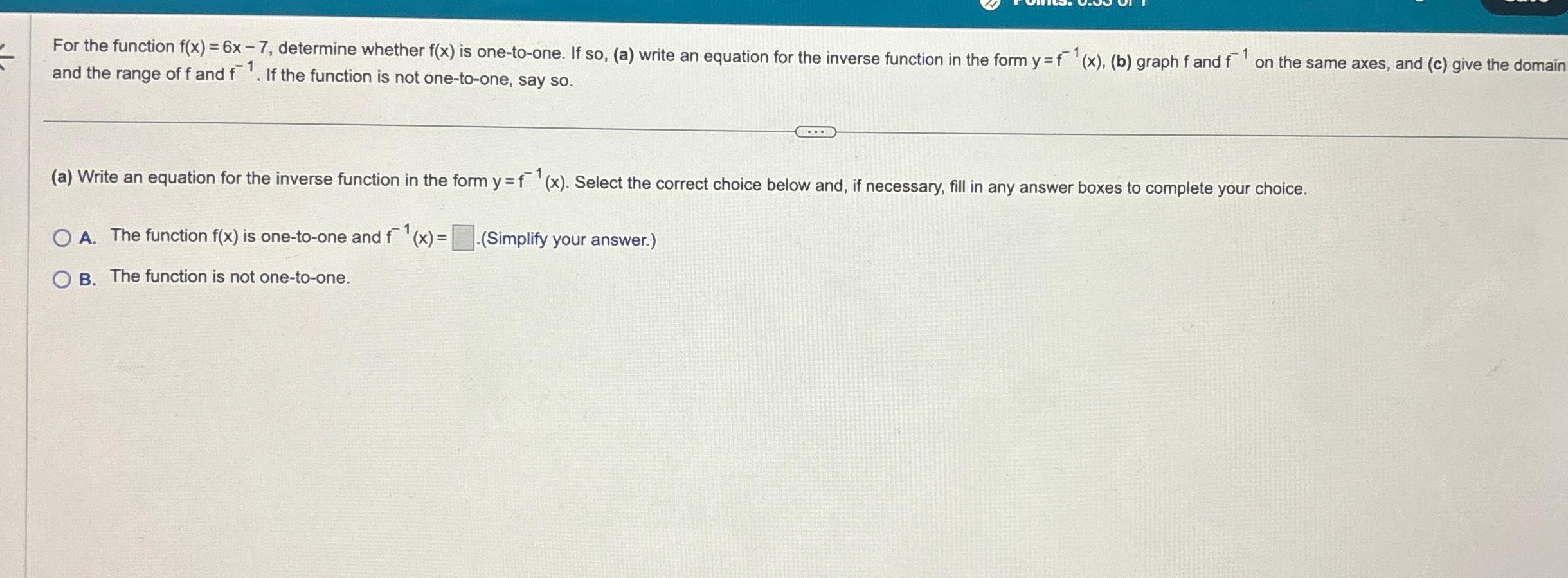 Solved and the range of f ﻿and f-1. ﻿If the function is not | Chegg.com