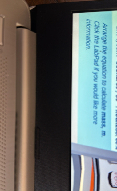 Arrange the equation to calculate mass, m. ﻿Click the | Chegg.com