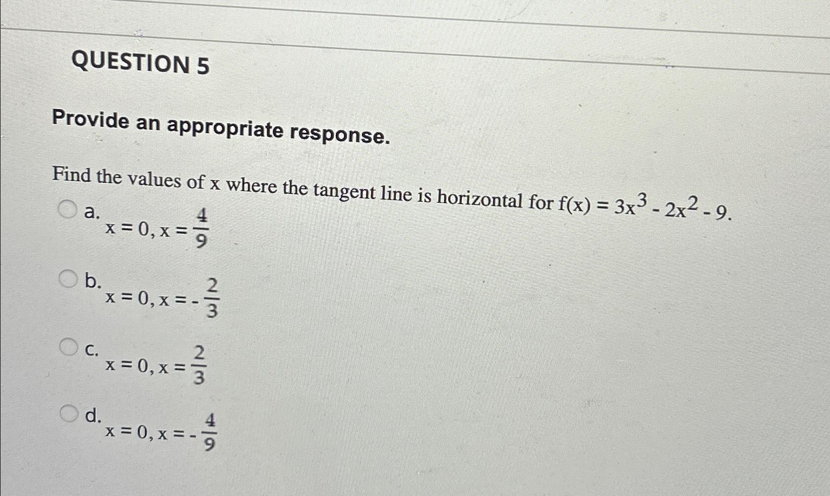 Solved Question 5provide An Appropriate Response Find The