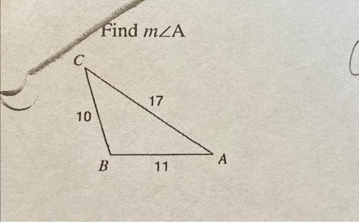 Solved Find m∠A | Chegg.com