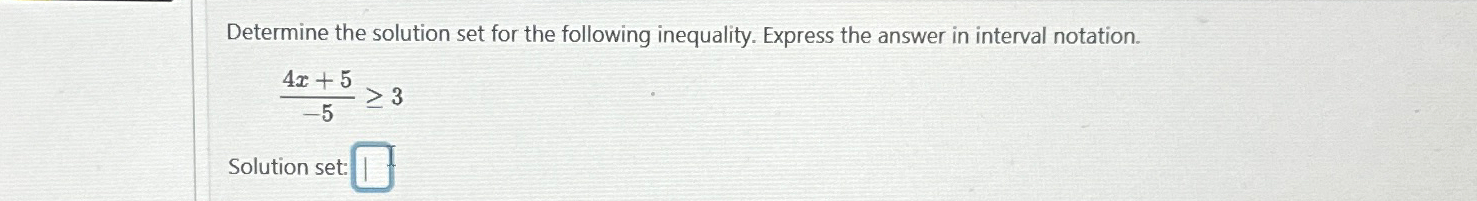 Solved Determine the solution set for the following | Chegg.com