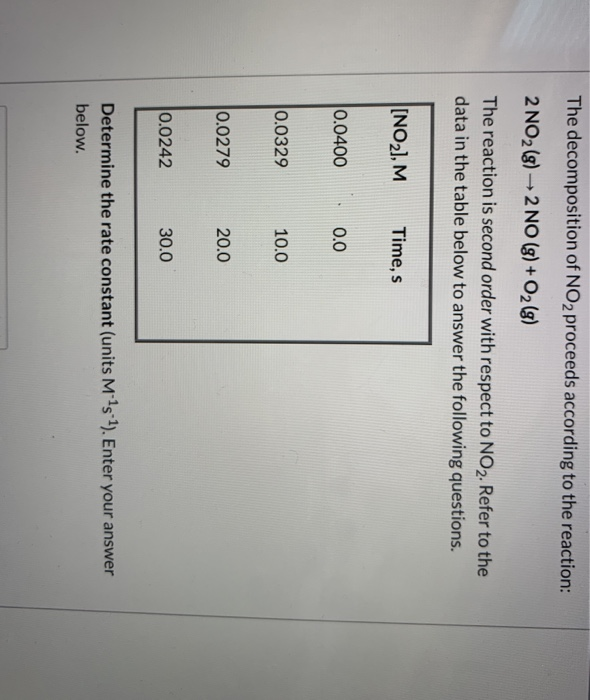 Solved The decomposition of NO2 proceeds according to the | Chegg.com
