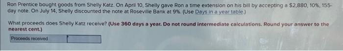 Solved Ron Prentice bought goods from Shelly Katz. On April | Chegg.com