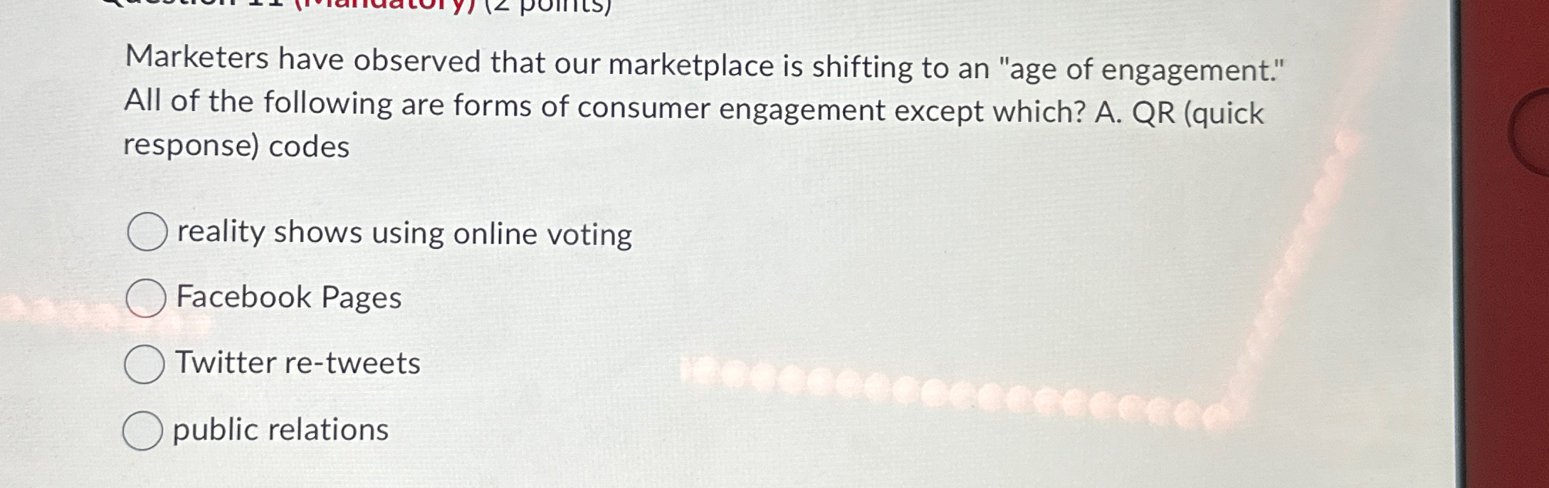 Solved Marketers have observed that our marketplace is | Chegg.com