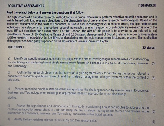 Solved FORMATIVE ASSESSMENT 2[100 ﻿MARKS]Read the extract | Chegg.com