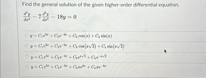 Solved Find the general solution of the given higher-order | Chegg.com
