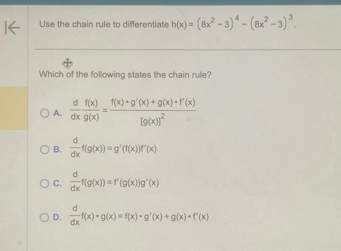 Solved Use the chain rule to differentiate | Chegg.com