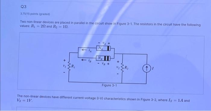Solved Two non-linear devices are placed in parallel in the | Chegg.com