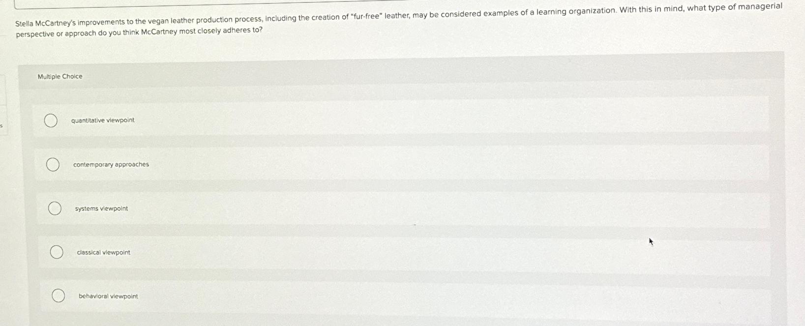 Solved perspective or approach do you think McCartney most | Chegg.com