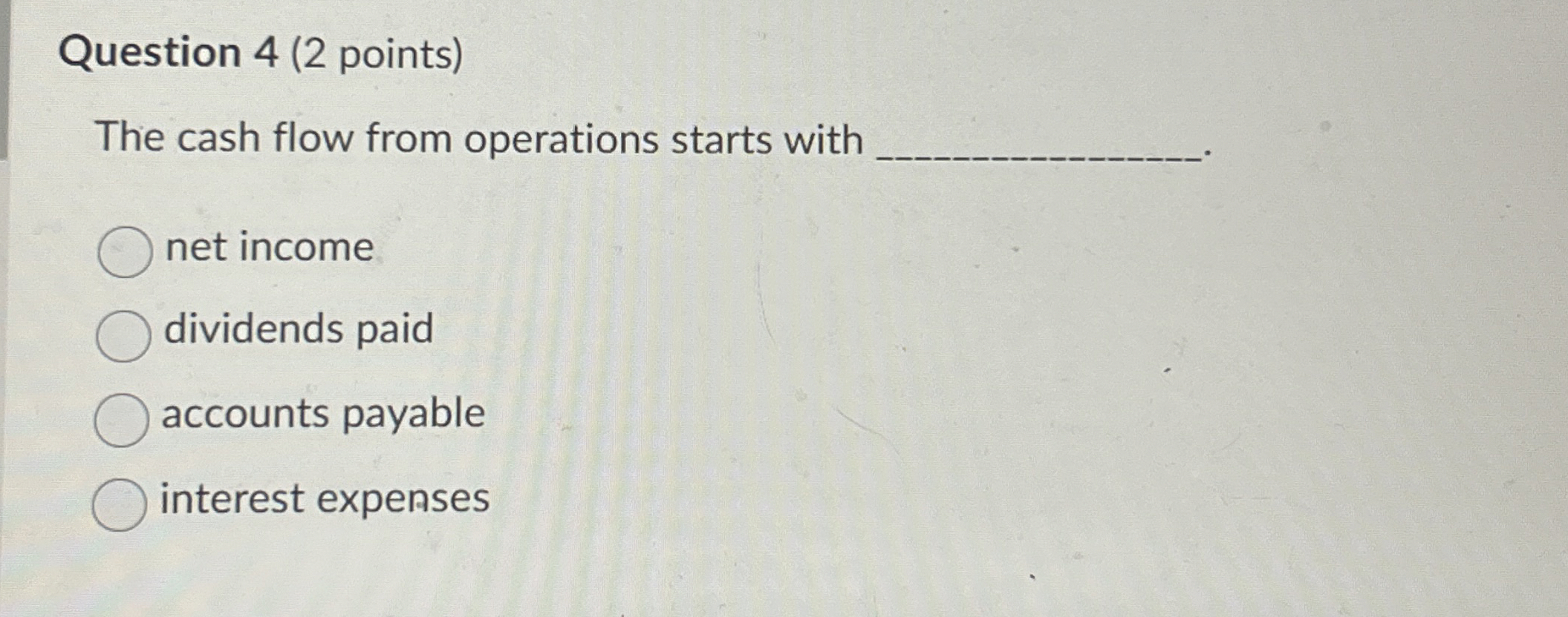 Solved The cash flow from operations starts withnet | Chegg.com