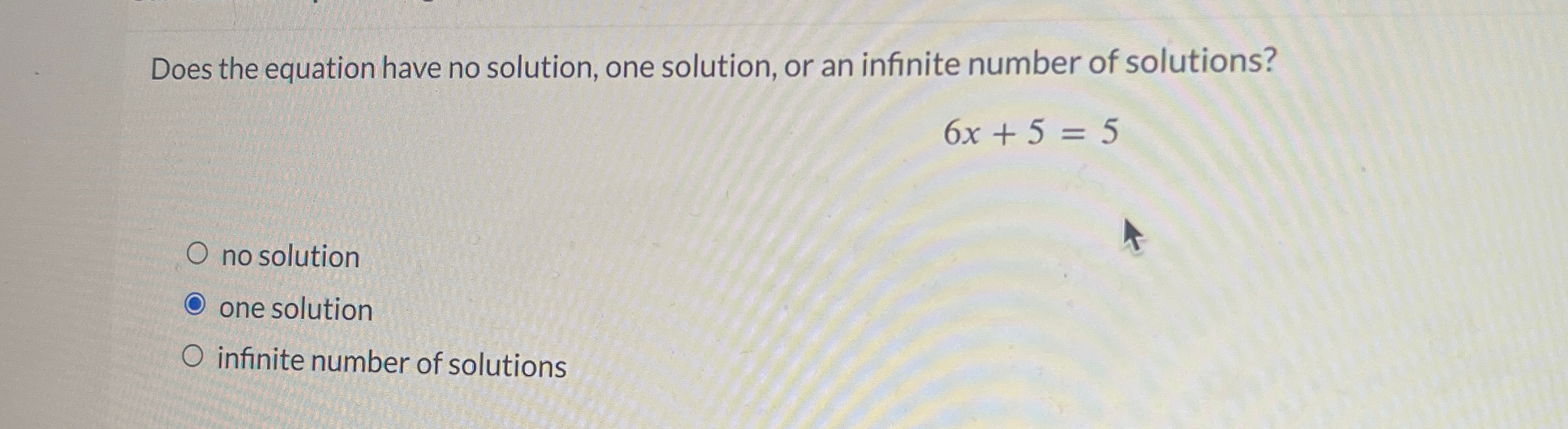 Does the equation have no solution, one solution, or | Chegg.com