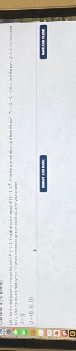 Solved (0) 29 Question 4 [10 points] Let L be the line | Chegg.com