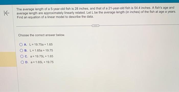 Solved The average length of a 5-year-old fish is 28 inches, | Chegg.com