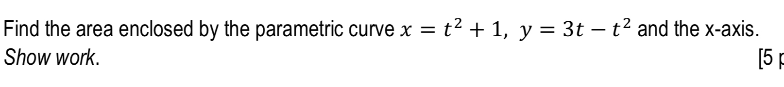 Solved Find the area enclosed by the parametric curve | Chegg.com