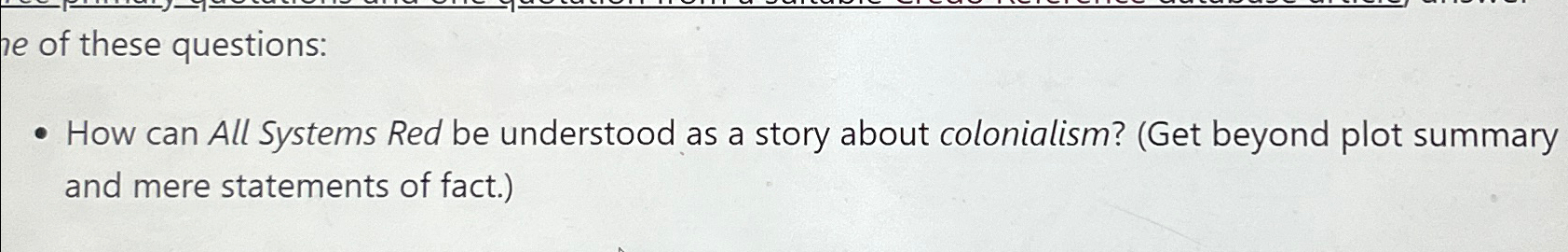 How can All Systems Red be understood as a story | Chegg.com