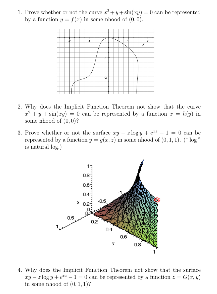 Solved Prove whether or not the curve x2+y+sin(xy)=0 ﻿can be | Chegg.com