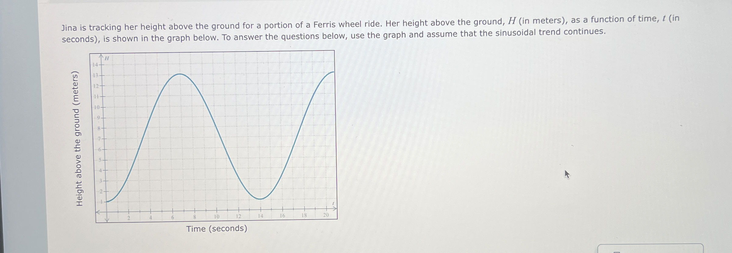 Solved Jina is tracking her height above the ground for a | Chegg.com