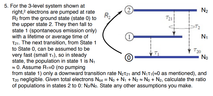 Solved by an EXPERT For the 3-level system shown at ﻿right, ?(()2) | Chegg.com
