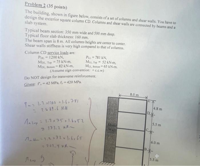 Solved Problem 2 (35 points) The building, shown in figure | Chegg.com