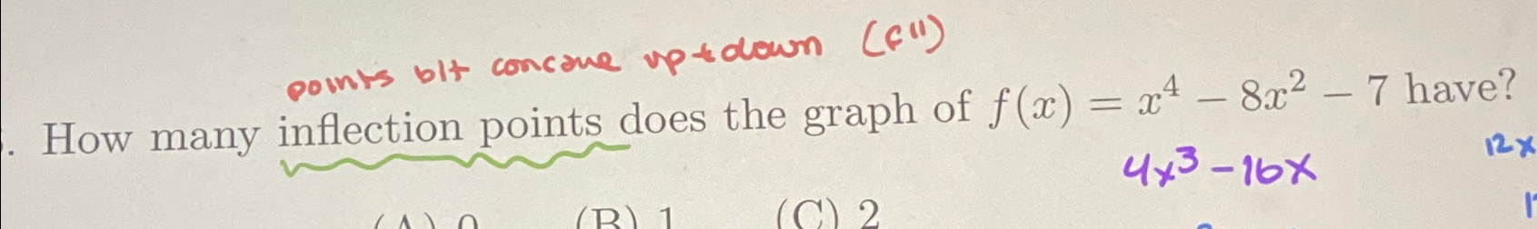 Solved points bit concrue vptolown (CII)How many inflection | Chegg.com