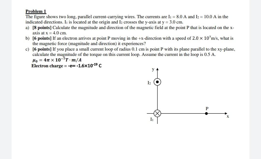 Solved Problem 1 The figure shows two long, parallel | Chegg.com