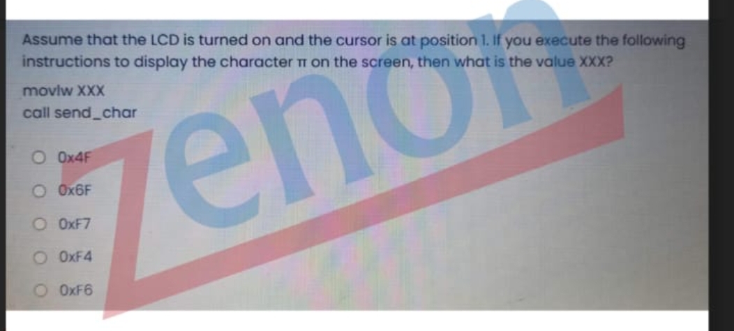 Solved Assume that the LCD is turned on and the cursor is at | Chegg.com