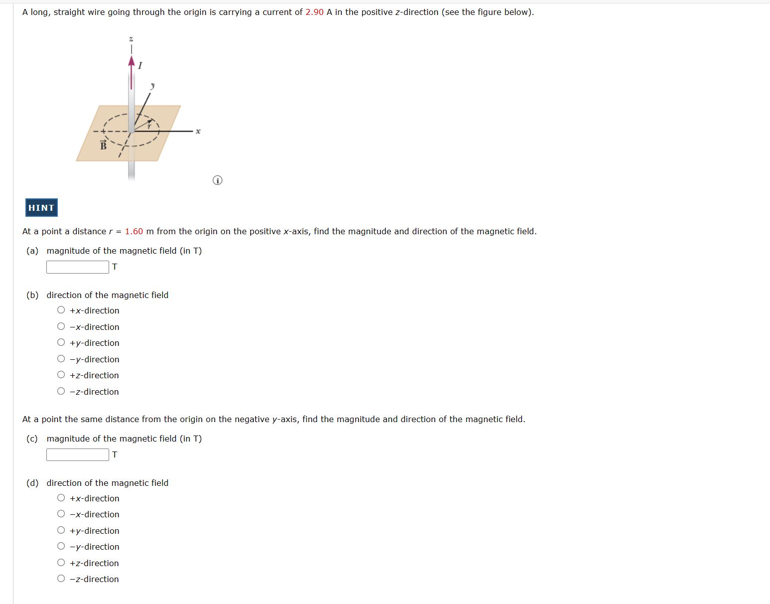 Solved i)At a point a distance r=1.60m ﻿from the origin on | Chegg.com