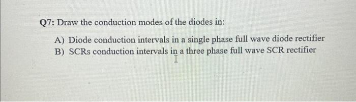 Solved Q7: Draw the conduction modes of the diodes in: A) | Chegg.com