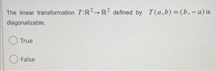 Solved The linear transformation T:R2→R2 defined by | Chegg.com