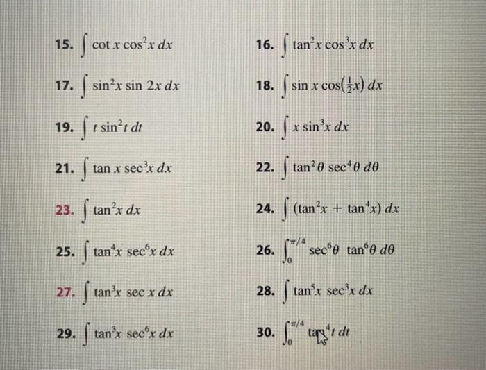 Solved Q. evaluate the integral :solve the odd questions ( | Chegg.com