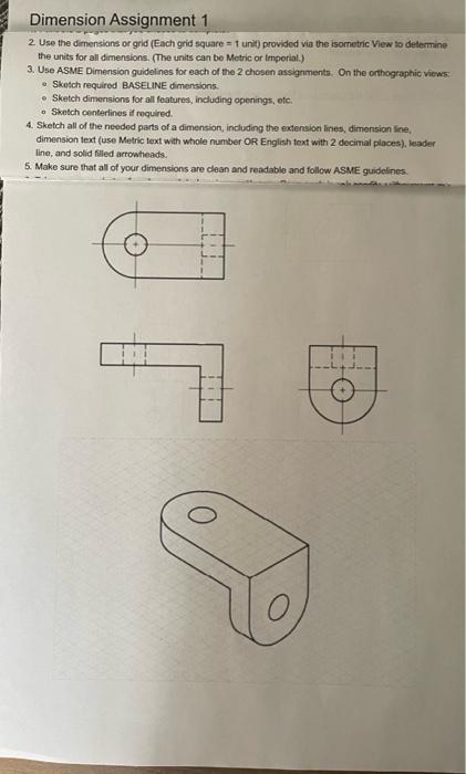 Solved Dimension Assignment 1 2 Use the dimensions or grid | Chegg.com
