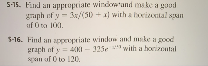 Solved Finding Windows and Making Graphs In Exercises S-11 | Chegg.com