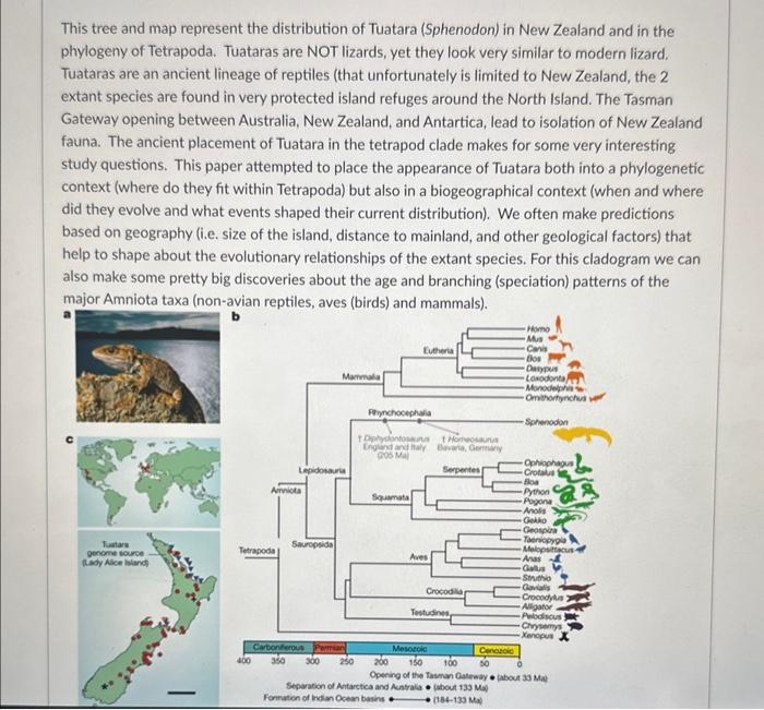 Solved This tree and map represent the distribution of | Chegg.com