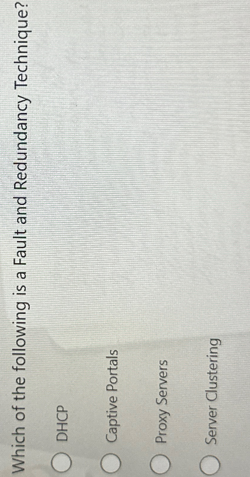 Solved Which of the following is a Fault and Redundancy | Chegg.com