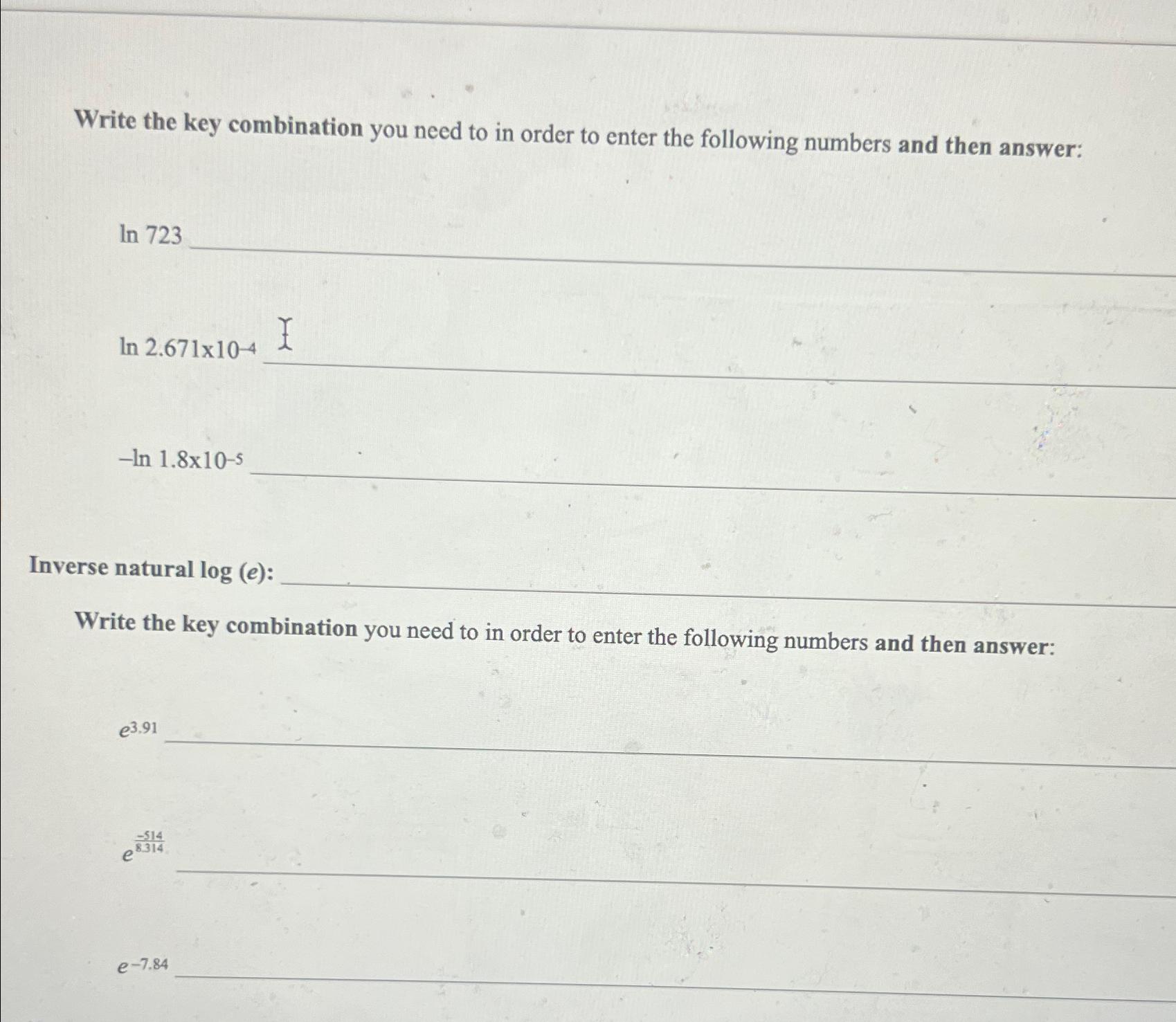Solved Write the key combination you need to in order to | Chegg.com
