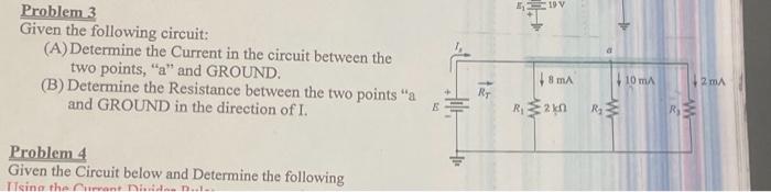 Solved Problem 3 Given the following circuit: (A) Determine | Chegg.com