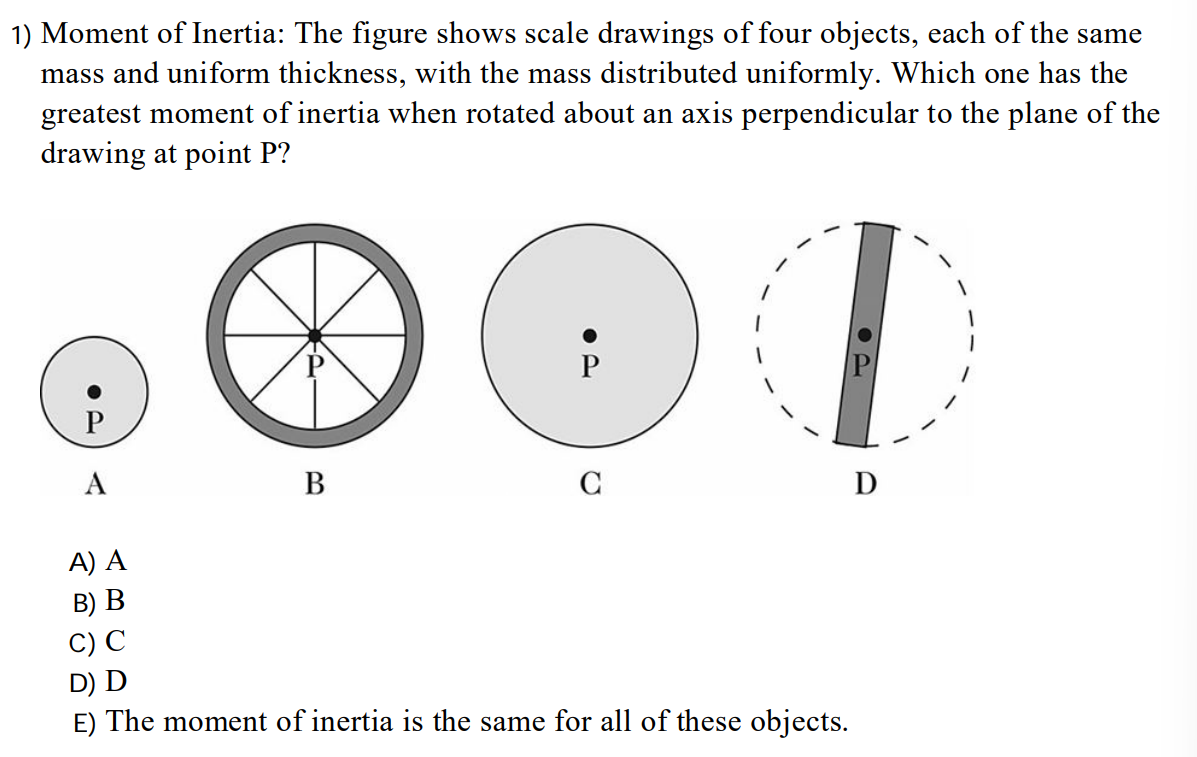 Solved Moment of Inertia: The figure shows scale drawings of | Chegg.com